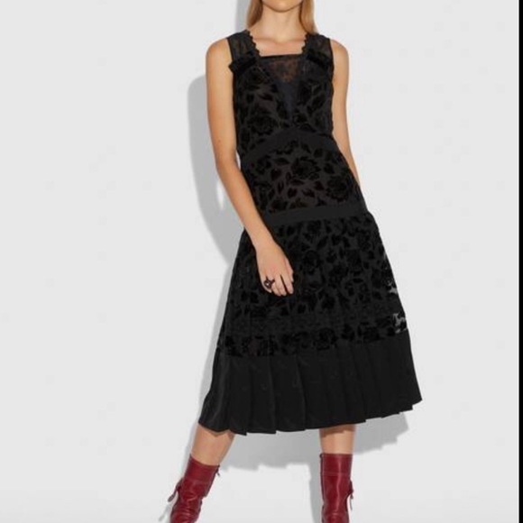 Coach | Dresses | Coach 941 Velvet Floral Devore Dress | Poshmark